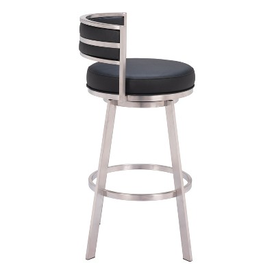 HomeStock 38.2 in H Black Finish Round Wood Frame Straight Armchair ...