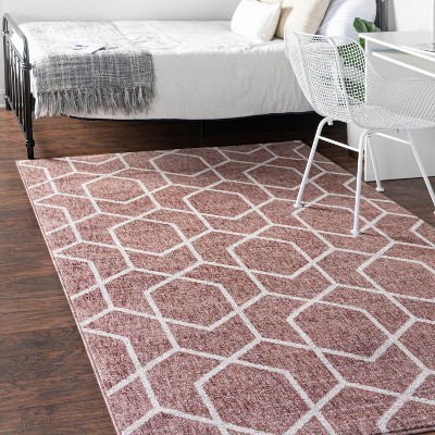Unique Loom 2' 0 X 3' 0 Eco Trellis Dusty Rose Area Rug : Target