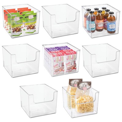 Mdesign Plastic Kitchen Storage Organizer Bin With Open Front - 6 Pack ...