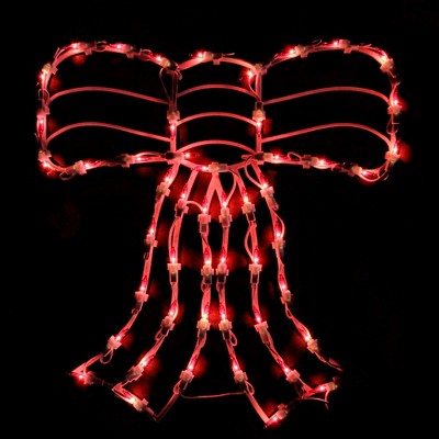 Northlight 14" Lighted Red Bow Window Silhouette Christmas Decoration ...