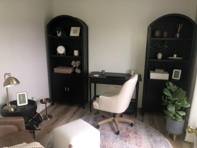 Grooved Wood Arch Bookcase Cabinet - Black - Hearth & Hand™ With ...