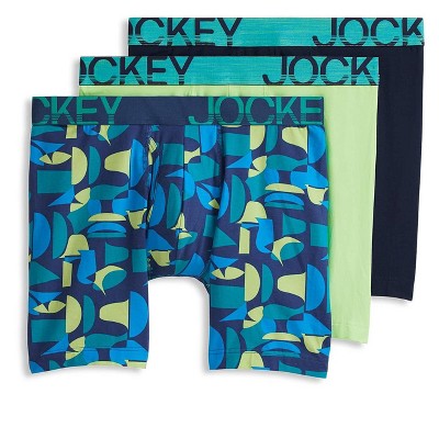 Jockey Men's Activestretch 7" Long Leg Boxer Brief - 3 Pack L Spearmint ...