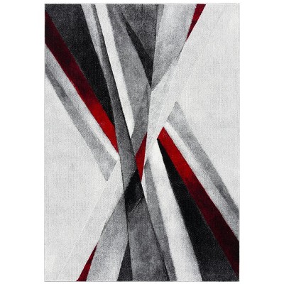 6'7"x9' Rectangular Woven Indoor Outdoor Area Rug Sunset Ombre Reds ...