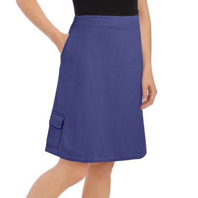 Collections Etc Cargo Skort With Elasticized Waist X-large Royal Blue ...