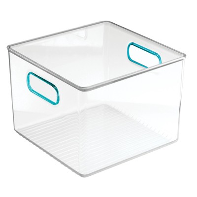Mdesign Plastic Bathroom Cabinet, Closet Storage Bin Holder - Clear ...