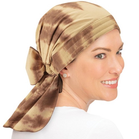 Collections Etc Tie Dye Slip On Cotton Head Wrap Scarf Brown : Target