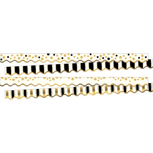 2pk Gold Double-sided Scalloped Classroom Borders - Barker Creek : Target