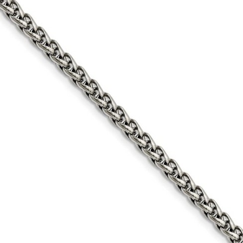 Black Bow Jewelry Men's 5mm Stainless Steel Wheat Chain Necklace, 24 ...