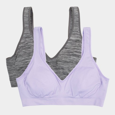 Fruit Of The Loom Womens Wireless Seamless Bra 2-pack Lilac Whisper ...