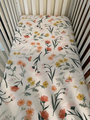 Fitted Crib Sheet - Cloud Island™ Garden Floral : Target