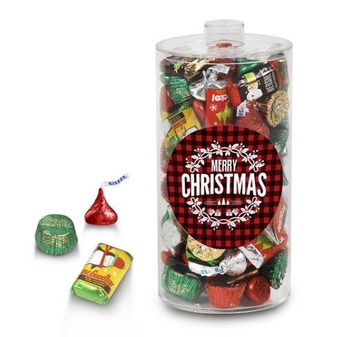 130 Pcs Christmas Gift Tin With Hershey's Holiday Chocolate Candy Mix ...