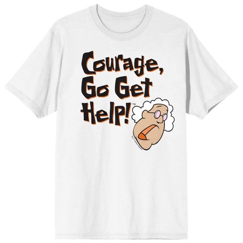 Courage The Cowardly Dog Muriel Go Get Help Adult White Short Sleeve ...