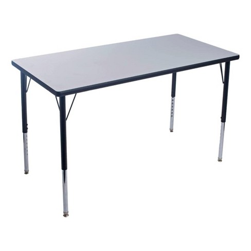 Bintiva Activity Table 24" X 36" Black Edge - Black Legs Adjusts 21 ...