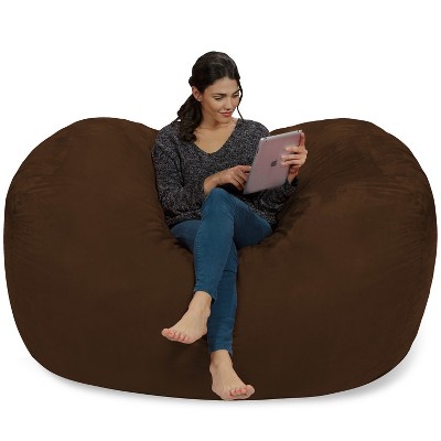 6' Large Bean Bag Lounger With Memory Foam Filling And Washable Cover ...