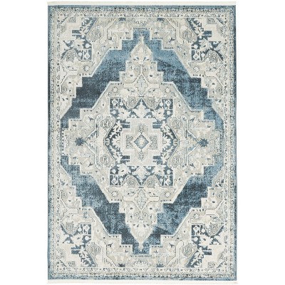 Nourison Sleek Textures 5'3" X 7'3" (5' X 7') Blue/grey Area Rug ...