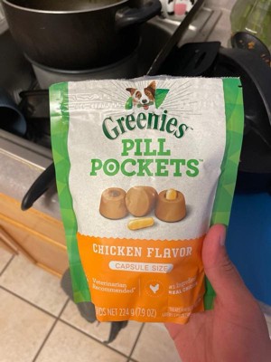 Greenies Chewy Dog Treats Pill Pockets Chicken Capsule Size - 7.9oz ...