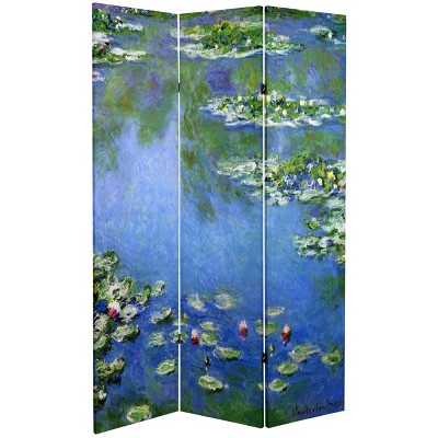 6' Tall Double Sided Works Of Monet Canvas Room Divider - Oriental ...