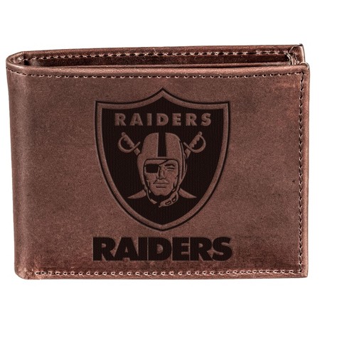Evergreen Nfl Las Vegas Raiders Brown Leather Bifold Wallet Officially ...