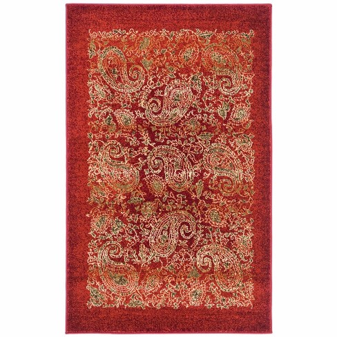 Lyndhurst Lnh224 Power Loomed Accent Rug - Red/multi - 3'3"x5'3 ...