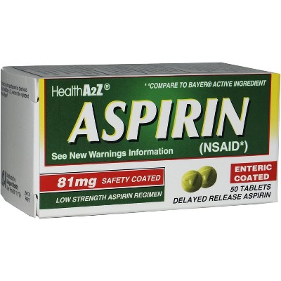HealthA2Z Aspirin 81 mg Low Dose Enteric Coated Tablets for Daily ...