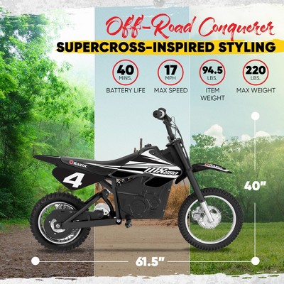 Razor MX650 Dirt Rocket High-Torque Electric Motocross Dirt Bike, 17 ...