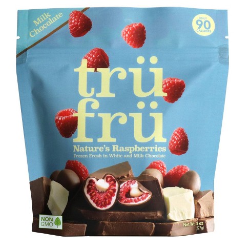 Tru Fru White & Milk Chocolate Frozen Whole Raspberries - 8oz : Target