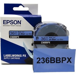 Epson LABELWORKS 236BBPX - Black on Blue Label Maker Tape - 1-1/2 ...