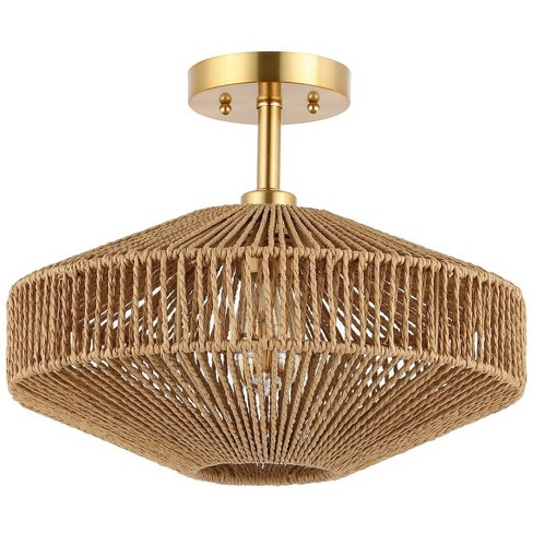 Janora 15.75" Flush Mount - Natural/gold - Safavieh. : Target
