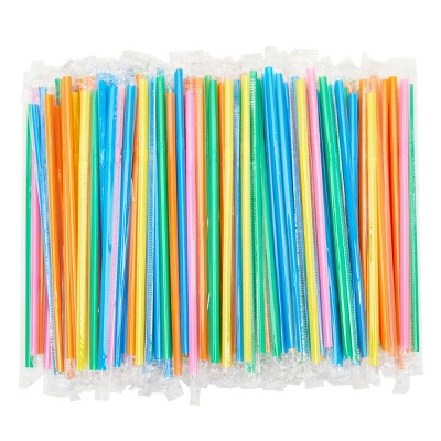 Juvale 100 Pack Jumbo Straws Individually Wrapped For Milkshakes ...