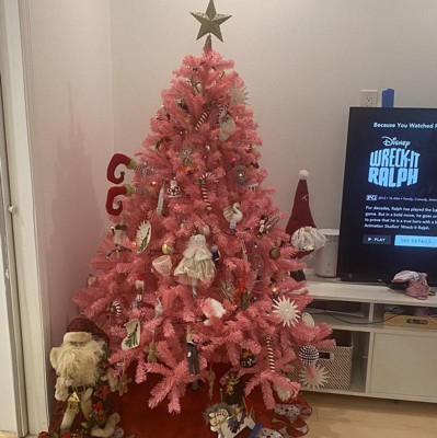 Best Choice Products 6ft Artificial Pink Christmas Full Tree Festive ...