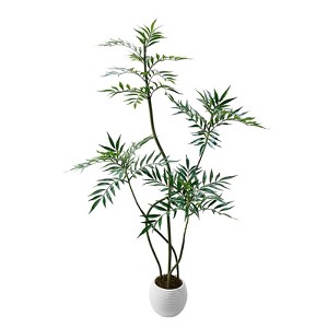 6FT Artificial Evergreen Tree S-Shaped Multi-Trunk Faux Greenery Tall ...