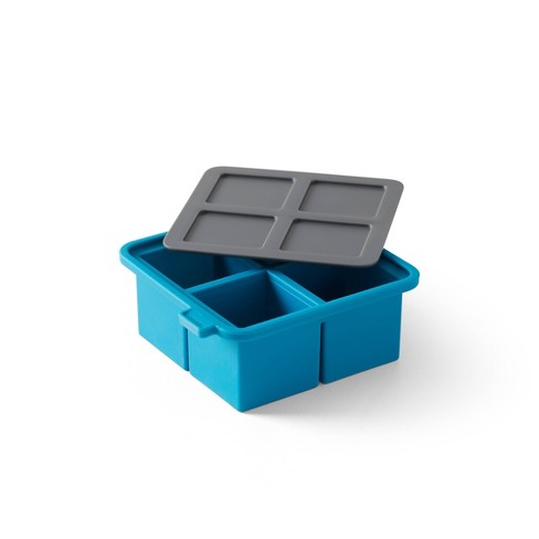Houdini King Cube Ice Cube Tray With Lid: Silicone Whiskey Ice Mold ...