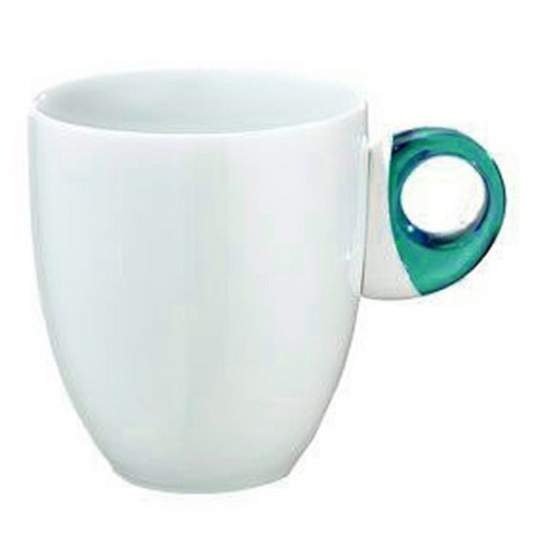 Guzzini Feeling Mug With Handle - Azure, Porcelain & Plastic - Bpa-free ...