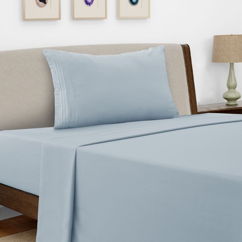 Twin Sheet Set 3 Piece Solid Sheets Set With Matching Pillow Cover ...