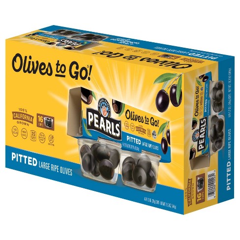 Pearls Olives-to-go Pitted Large Ripe Black Olives - 16ct : Target