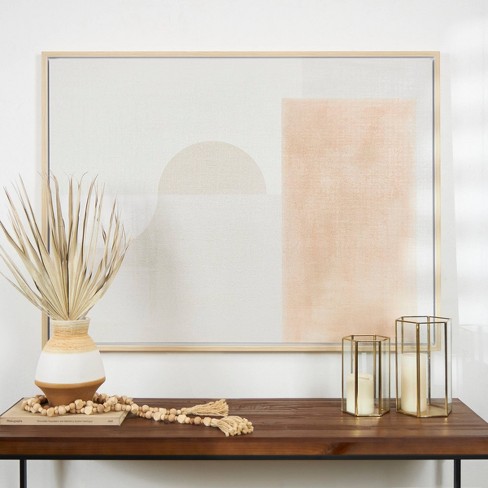 47" X 36" Canvas Abstract Minimalist Line Mid-century Modern Framed ...