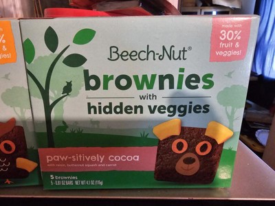 Beech-nut Hidden Veggies Brownies Chocolate Toddler Snacks - 4.1oz/5pk ...