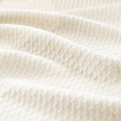 Full/queen Textured Cotton Blanket Ivory : Target