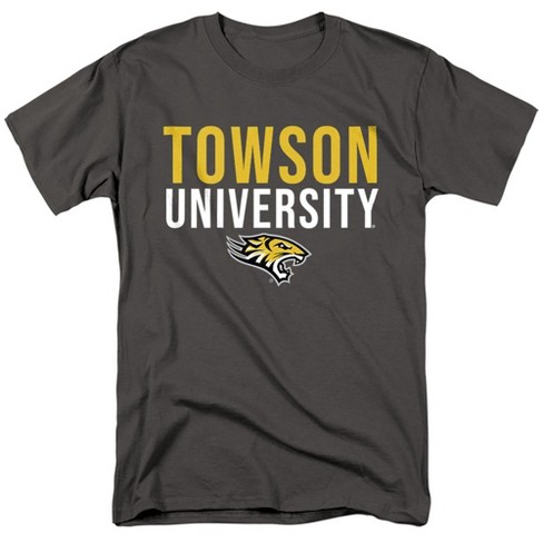 Towson University Official Stacked Adult T-shirt, Charcoal, Medium : Target