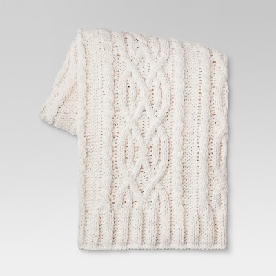 Cable Knit Throw Blanket (50"x60") - Cream - Threshold™ – Target ...