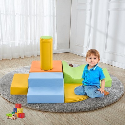Costway 4-in-1 Crawl Climb Foam Shapes Playset Softzone Toy Toddler ...