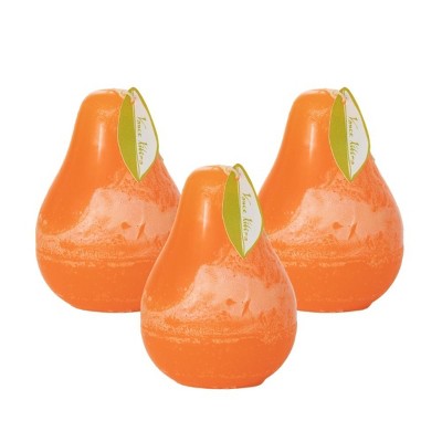 Tangerine Timber Pear Candles - Set Of 3 : Target