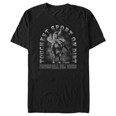 Men's Professional Bull Riders Toughest Sport On Dirt Black And White T ...