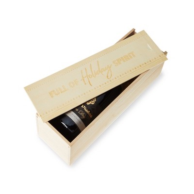 Twine Single Wooden Decorative Wine Box With Lid, Wine Gift Packaging ...