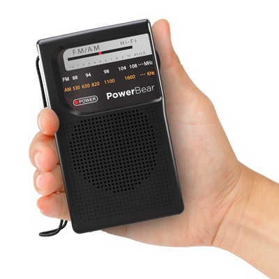 Powerbear Portable Radio | Am/fm, 2aa Battery Operated With Long Range ...