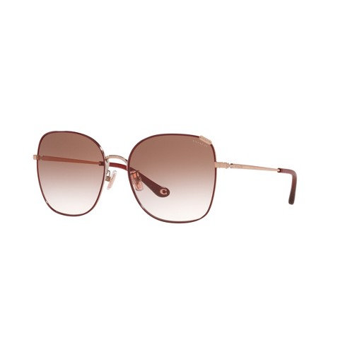 Coach Hc7133 57mm Woman Square Sunglasses Burgundy Gradient Lens : Target