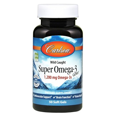 Carlson - Super Omega-3 Gems, 1200 Mg Omega-3s, Norwegian, Wild Caught ...