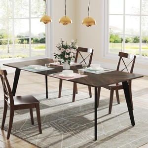 Tribesigns 70.2" Rectangular Dining Table For 4-6 People, Wood ...