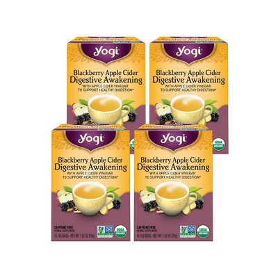 Yogi Tea - Blackberry Apple Cider Digestive Awakening - 64 Ct, 4 Pack ...