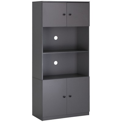 Homcom 72" Kitchen Pantry, Buffet With Hutch, Cupboard For Microwave ...